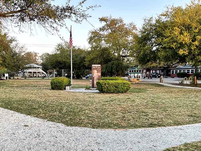 The town green spreads peaceful and inviting, where Old Glory flies and neighbors gather like they did in Eisenhower's America.