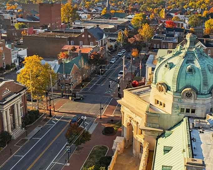 Golden hour turns ordinary streets into something Norman Rockwell would paint if he loved affordable retirement destinations.