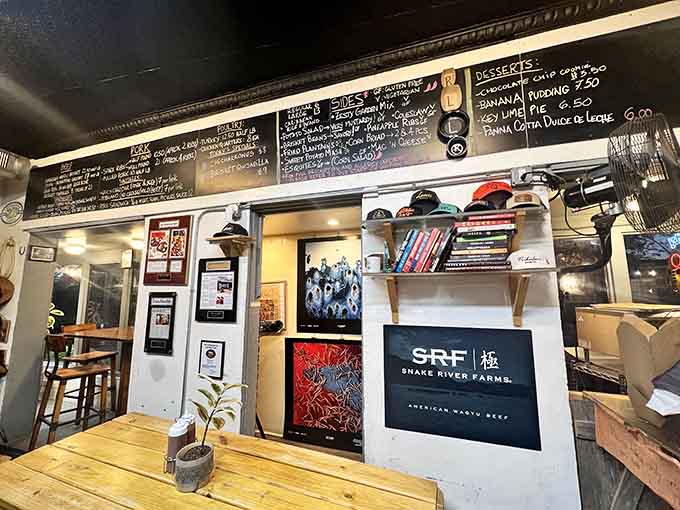 Western touches like cowboy hats and horseshoes remind you this is Texas-style done right in Maryland.