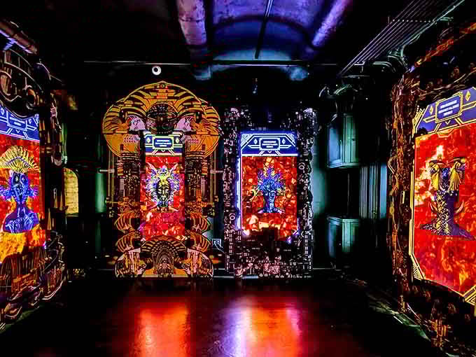 Ornate digital tapestries pulse with life, transforming traditional patterns into living, breathing works of modern art.