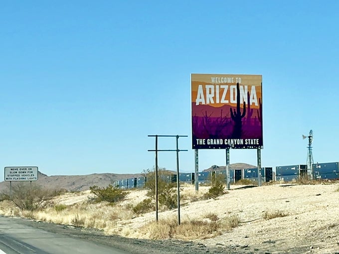 Whether you're hauling trailers or traveling light, this sign means the same thing: you're almost home now.