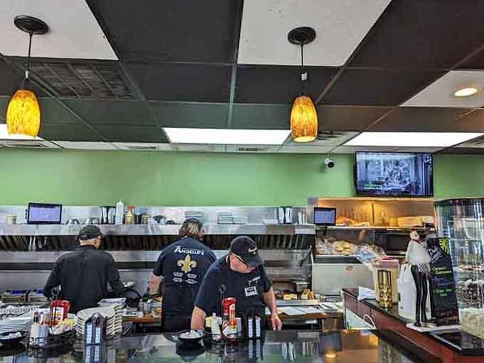 The open kitchen with staff hard at work means nothing's hiding back there, just good people making good food all day long.