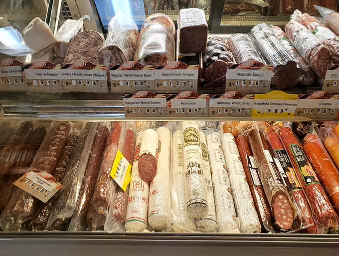 The deli case displays cured meats and sausages that would make any European grandmother nod with approval.