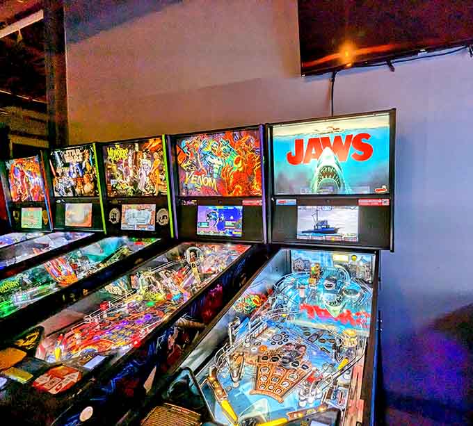 Pinball wizards rejoice, because these beauties including that Jaws machine are maintained better than your first car ever was.