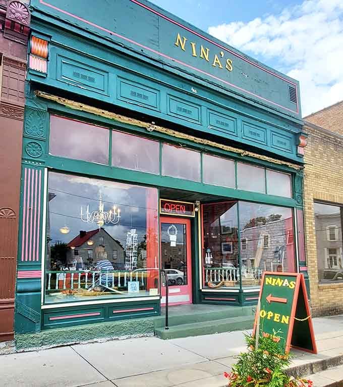 Nina's storefront has that authentic vintage charm that modern designers spend fortunes trying to replicate and never quite nail.