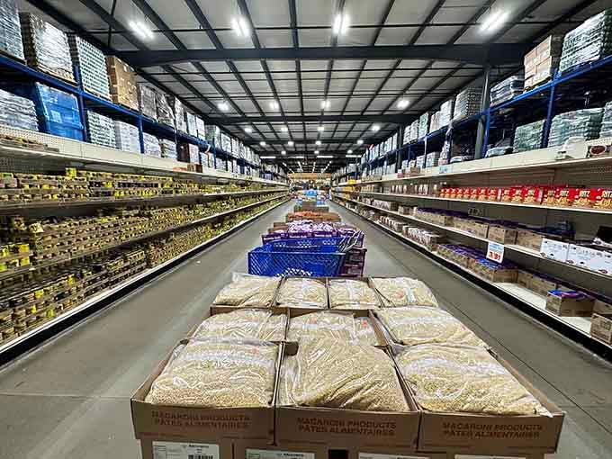 Aisles stretch toward the horizon like the Yellow Brick Road, except this path leads to grocery savings.