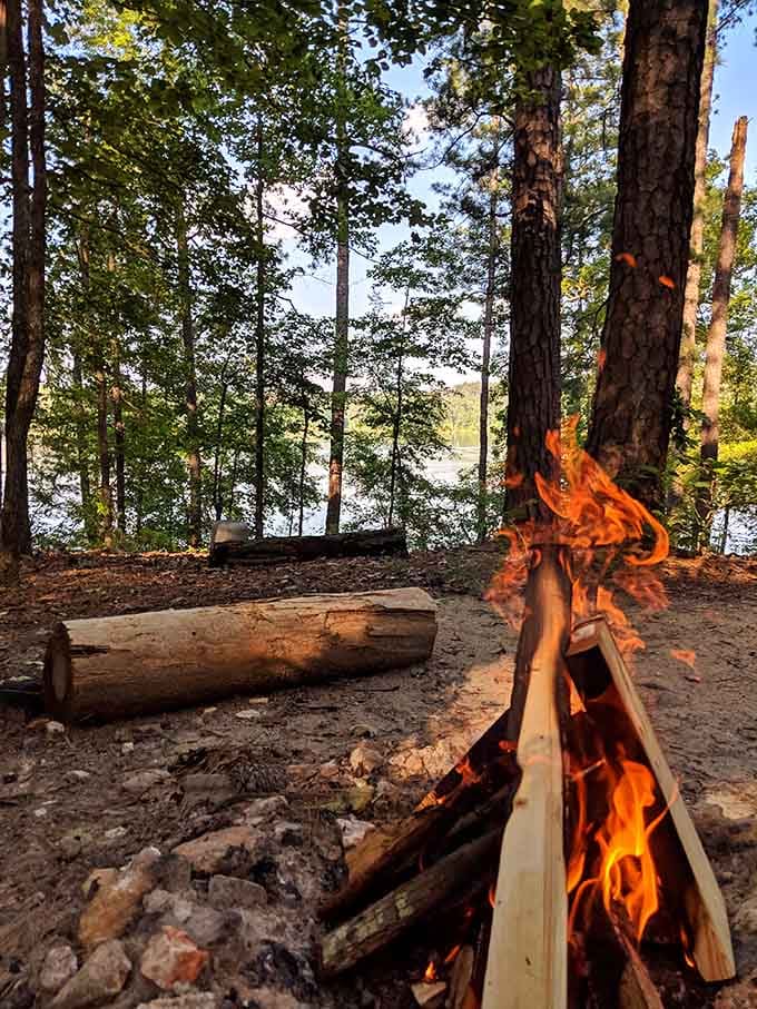 Campfire views that make you wonder why anyone bothers with expensive vacation resorts these days.