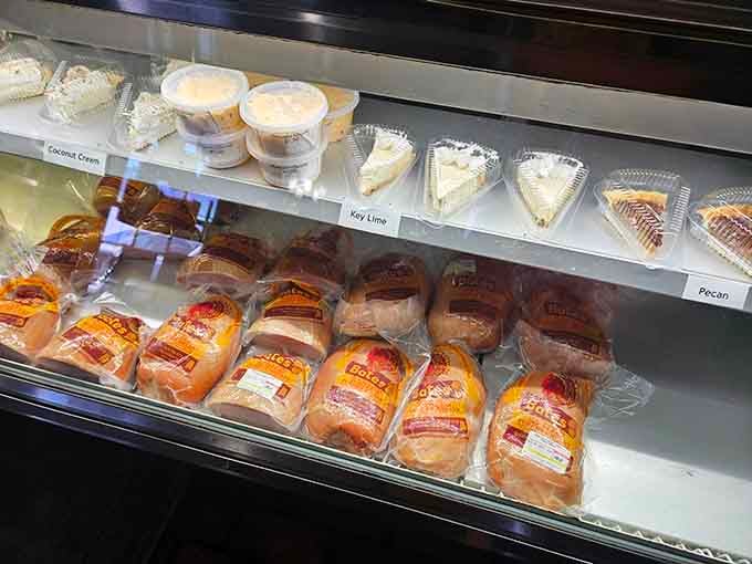 The dessert case displays homemade pies and treats that'll tempt you even when you're already stuffed with turkey.