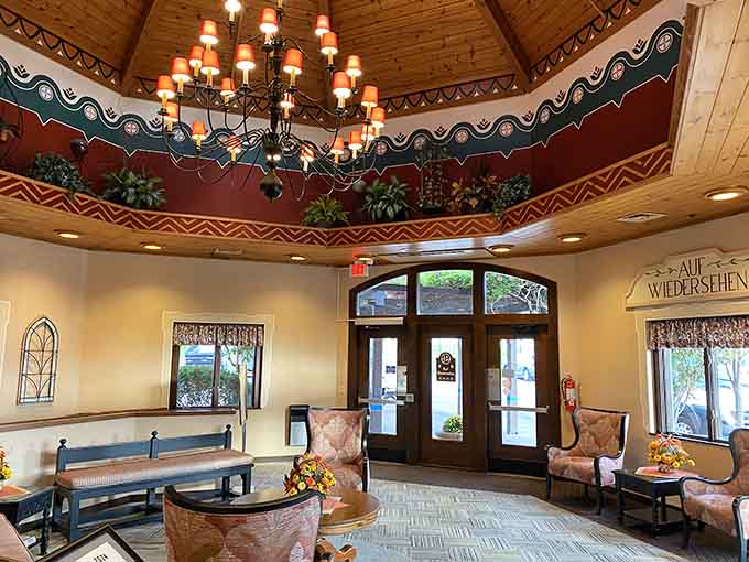 That grand chandelier and welcoming lobby whisper "auf wiedersehen" to ordinary dining and "willkommen" to something special.