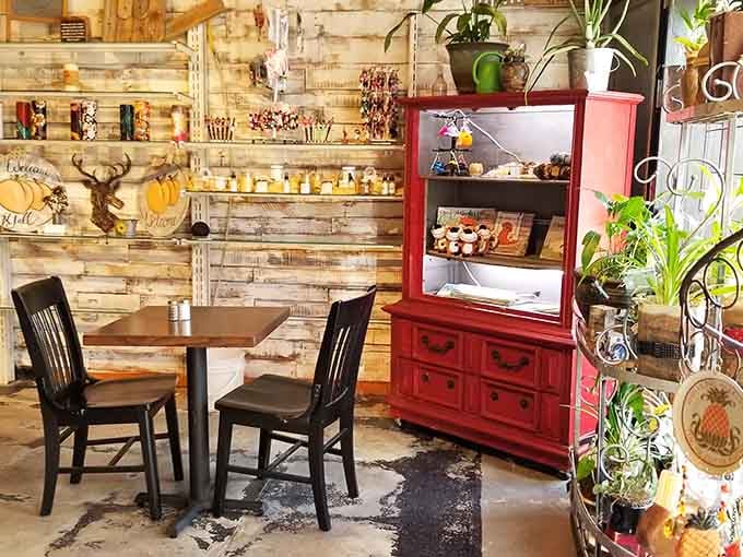 Rustic walls, vintage finds, and two chairs waiting for conversation&mdash;this spot understands that atmosphere is half the meal.
