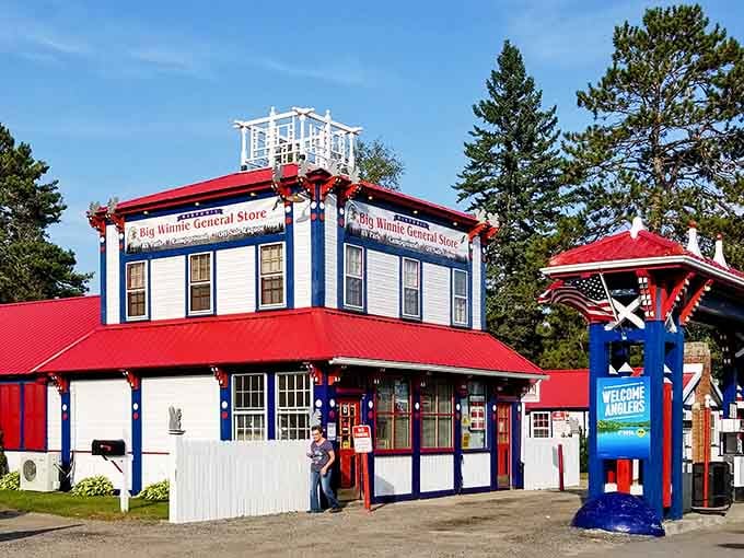 This building doesn't whisper, it announces itself proudly to everyone passing through Bena, Minnesota.