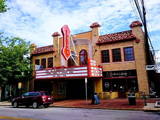 The Buskirk-Chumley Theater's vintage marquee recalls when going to the movies was an event, not just entertainment.