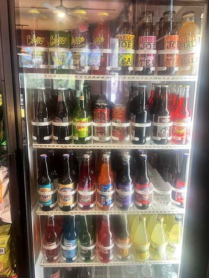 The beverage cooler stocks everything from craft sodas to local favorites, ensuring your thirst gets the same attention as hunger.
