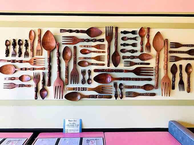 Vintage utensils arranged like art remind you that good food and good design have always gone hand in hand beautifully.