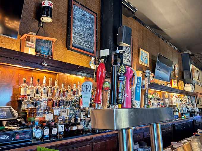 A well-stocked bar where every tap handle tells a story and every bottle promises a good time.