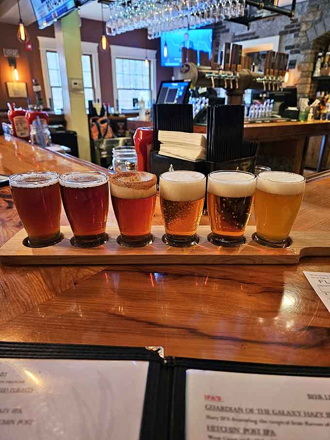 Six different beers means six different reasons to extend your lunch break indefinitely today.
