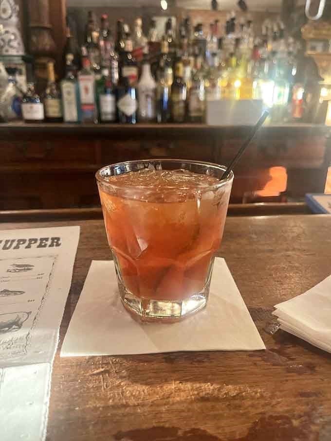 That Old Fashioned sitting at the bar looks like it's been waiting patiently since the gold rush days.