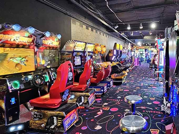 Racing games line up like colorful soldiers, ready to transport you back to arcade glory days with better graphics.