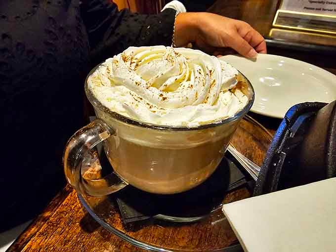 That mountain of whipped cream isn't compensating for anything &ndash; the latte underneath is just as impressive as the topping.