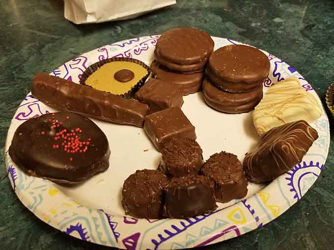 An assortment plate proving that variety isn't just the spice of life, it's also the chocolate of life.
