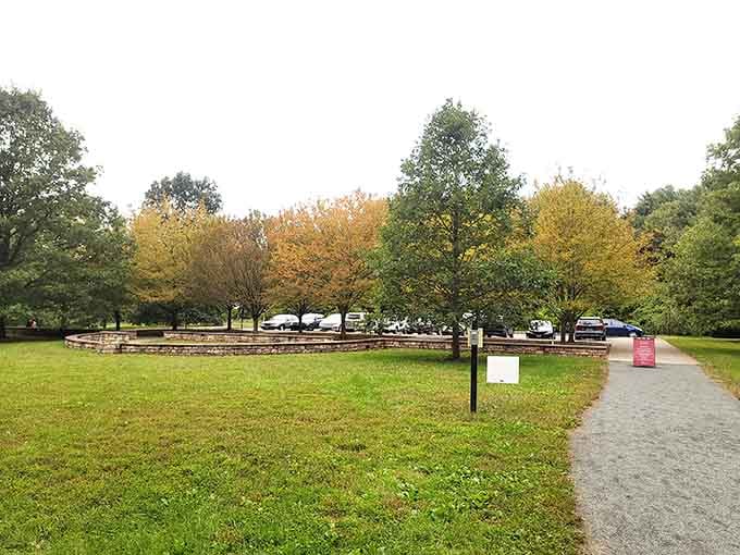 The parking area sits ready to welcome visitors to one of Virginia's best-kept scenic secrets.