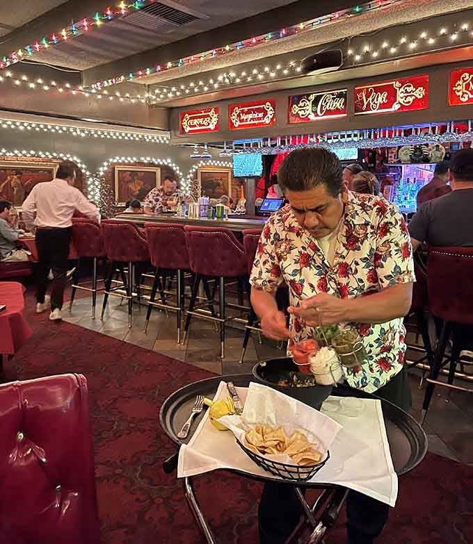 Fresh chips and guacamole prepared tableside is dinner theater at its most delicious and interactive best.