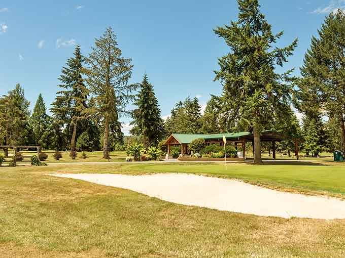 Green fairways where golfing remains accessible recreation rather than an exclusive country club luxury experience.