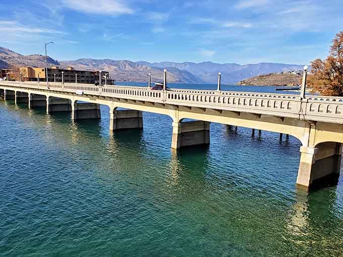 That elegant bridge spanning the water looks like it was designed by someone who understood beauty matters, even in infrastructure.