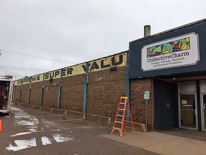 The old Chippewa Super Valu sign whispers tales of grocery shopping before self-checkout made everything feel so impersonal and rushed.