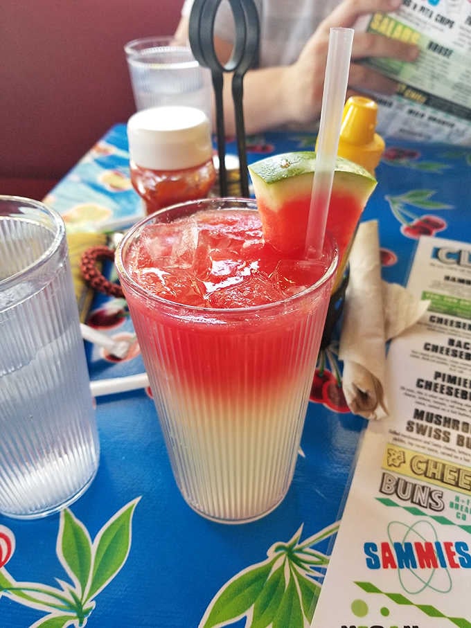 Watermelon lemonade that looks like a sunset decided to become a beverage, refreshing and Instagram-ready simultaneously.