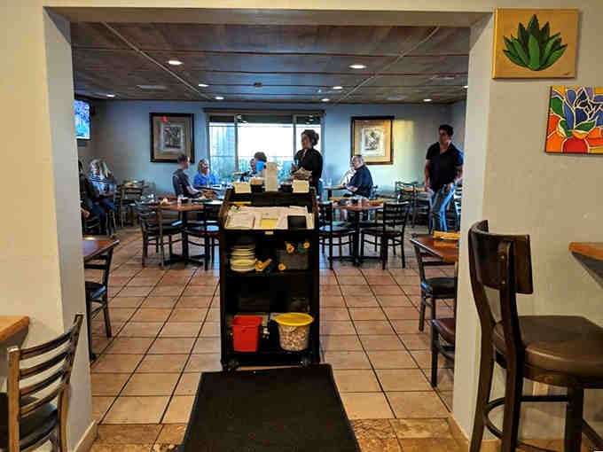 The view from the kitchen where all the magic happens—transparency is always a good sign.