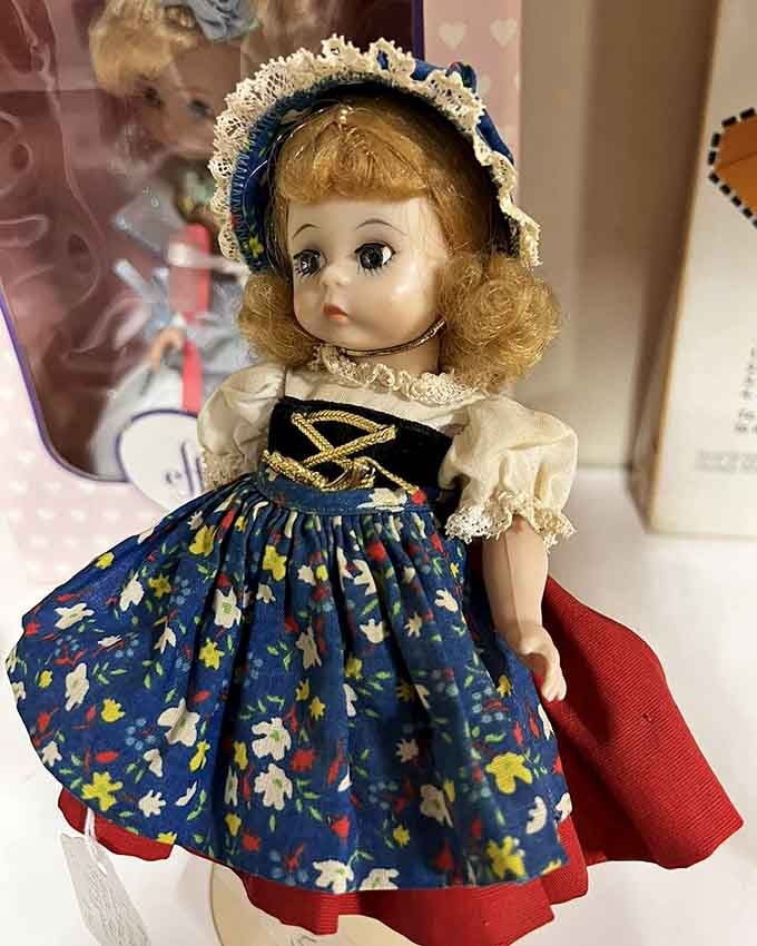 Vintage dolls in traditional dress remind us that some toys were meant to be admired, not played with.
