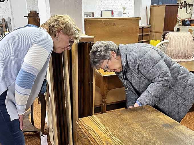 Serious shoppers examine every detail because the perfect piece could be hiding in plain sight here.