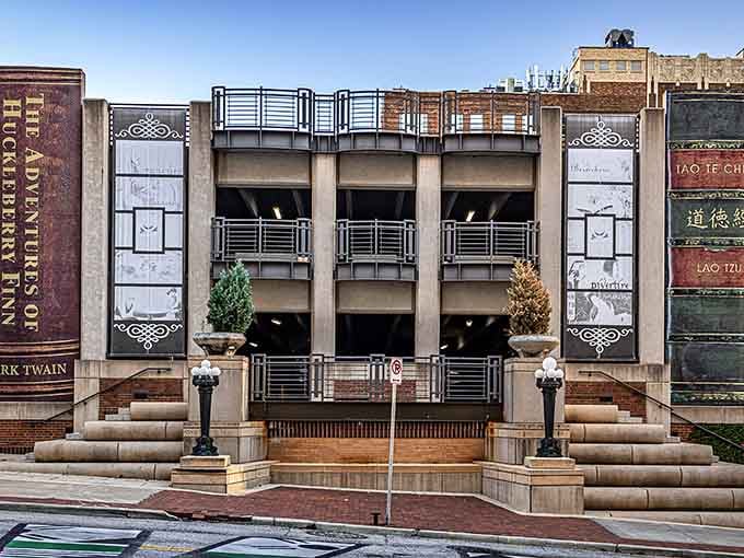 Standing before this literary wall feels like facing your high school reading list, but way more fun.