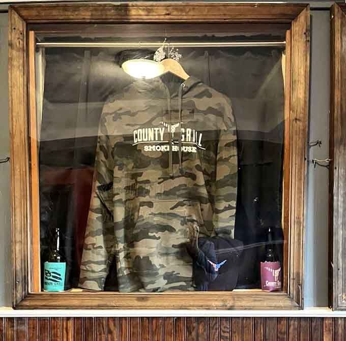 Even the merchandise gets the rustic treatment, because why wouldn't you want to take this experience home with you?