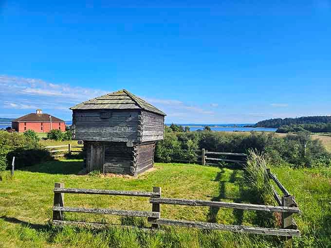 The Crockett Blockhouse stands as a reminder that people have been protecting this beautiful spot for generations, smart folks.