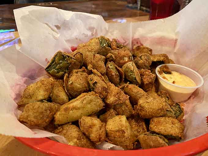 Fried okra and jalape&ntilde;os with ranch dipping sauce is Southern comfort meeting Midwest hospitality perfectly.
