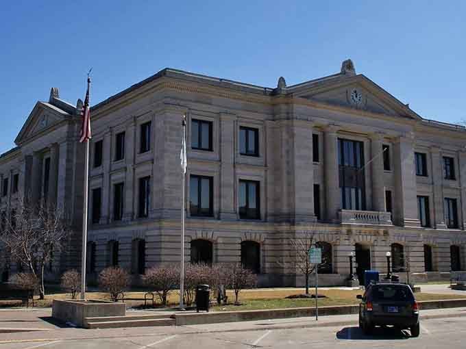 Classical columns and limestone grandeur make this courthouse a reminder that democracy deserves buildings worthy of its ideals and promise.