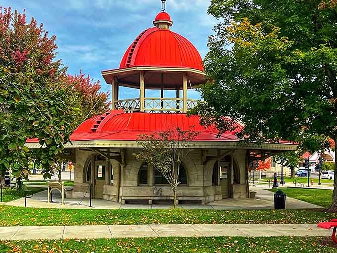 That red dome catches your eye and doesn't let go, like a really good magic trick.