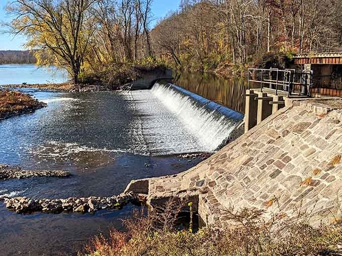 Historic mill structures and waterfalls prove that industrial heritage can be surprisingly photogenic when nature takes over the styling.