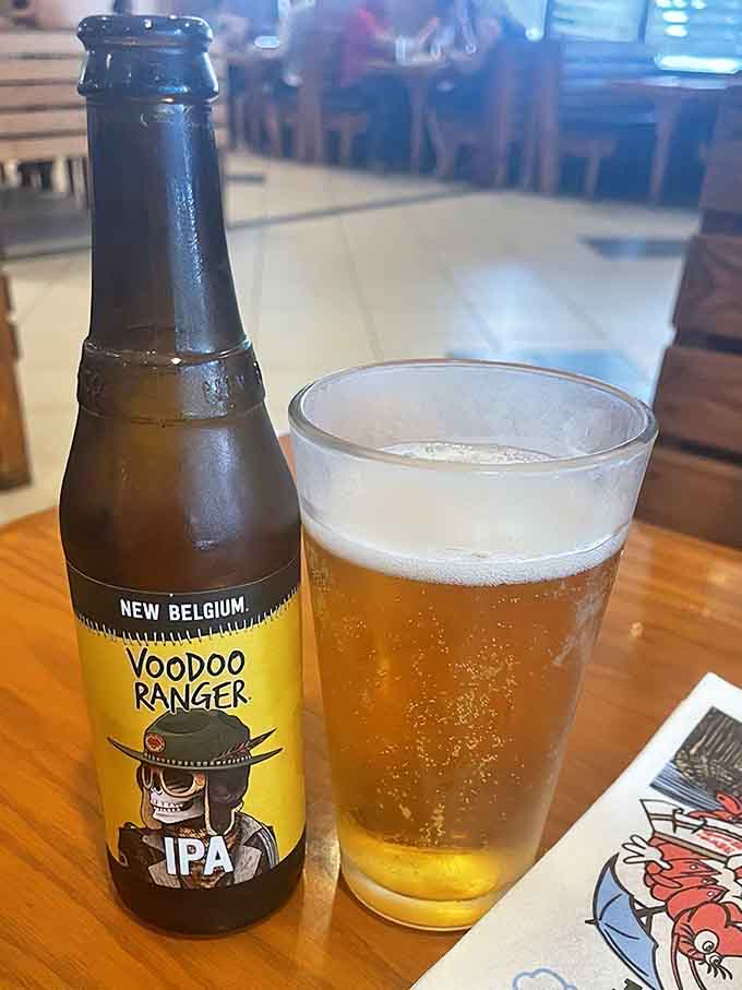 New Belgium IPA because even seafood restaurants know that good beer makes good food taste even better, simple math really.