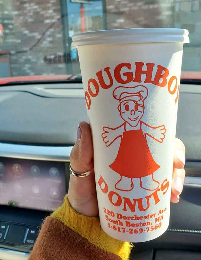 The classic Doughboy cup featuring their cheerful mascot who clearly knows the secret to true happiness.