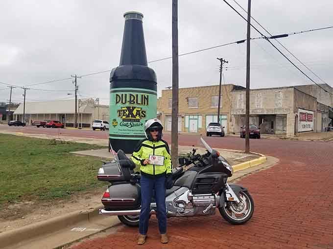 That bottle's bigger than your car and infinitely more photogenic, making it the perfect roadside companion.