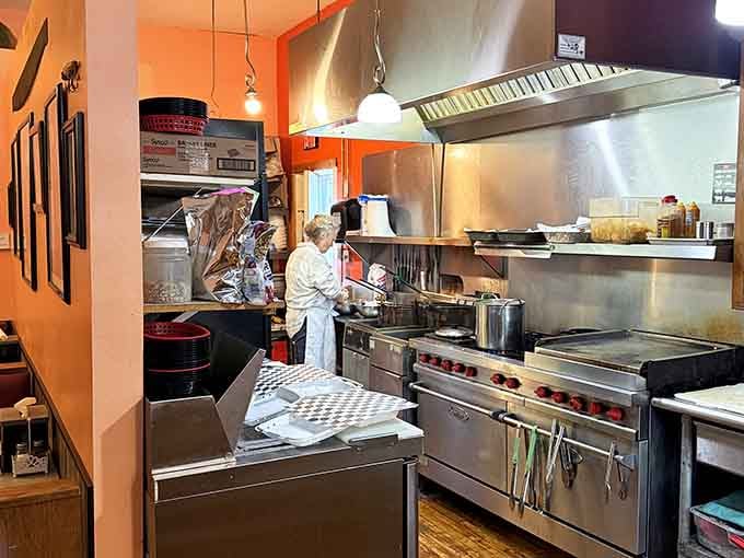 Behind the scenes, the kitchen hums with the kind of activity that produces consistently delicious comfort food.