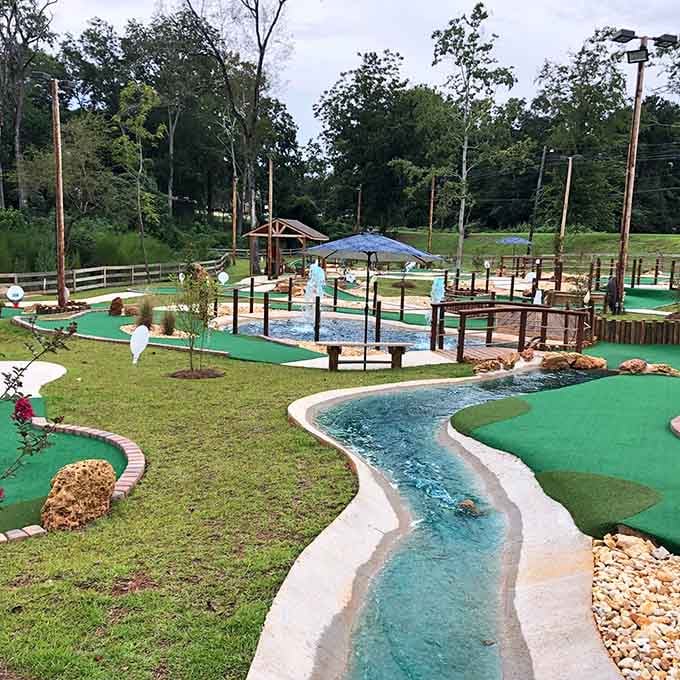 Water features wind through the course like natural streams, adding challenge and beauty to every hole.