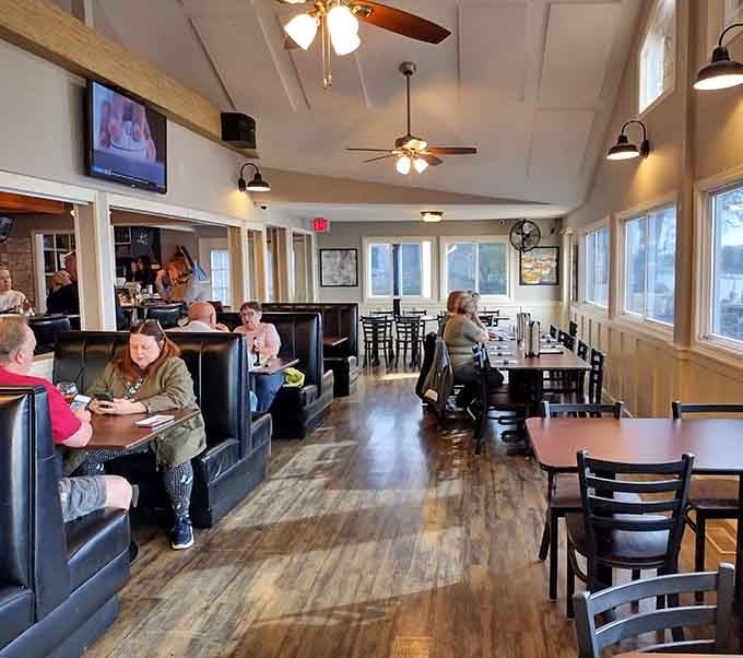 Real people enjoying real meals in a space that feels welcoming rather than stuffy or overly designed.