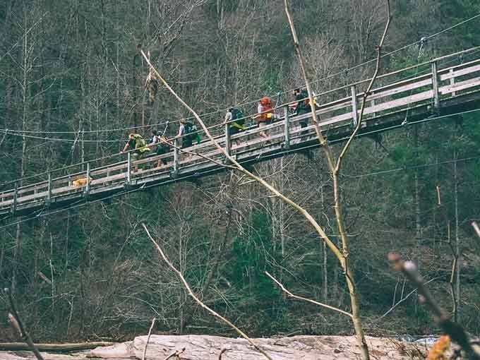 That moment when you realize you're suspended above a gorge and loving every slightly terrifying second of it.