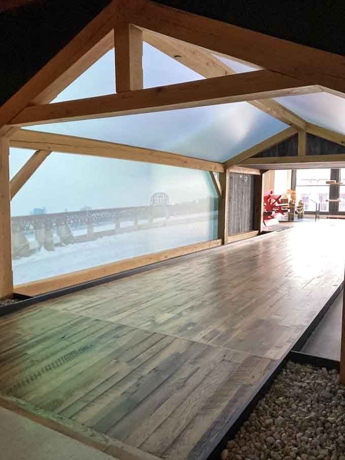 This immersive bridge exhibit transports you across rivers and through time without getting your feet wet or seasick.