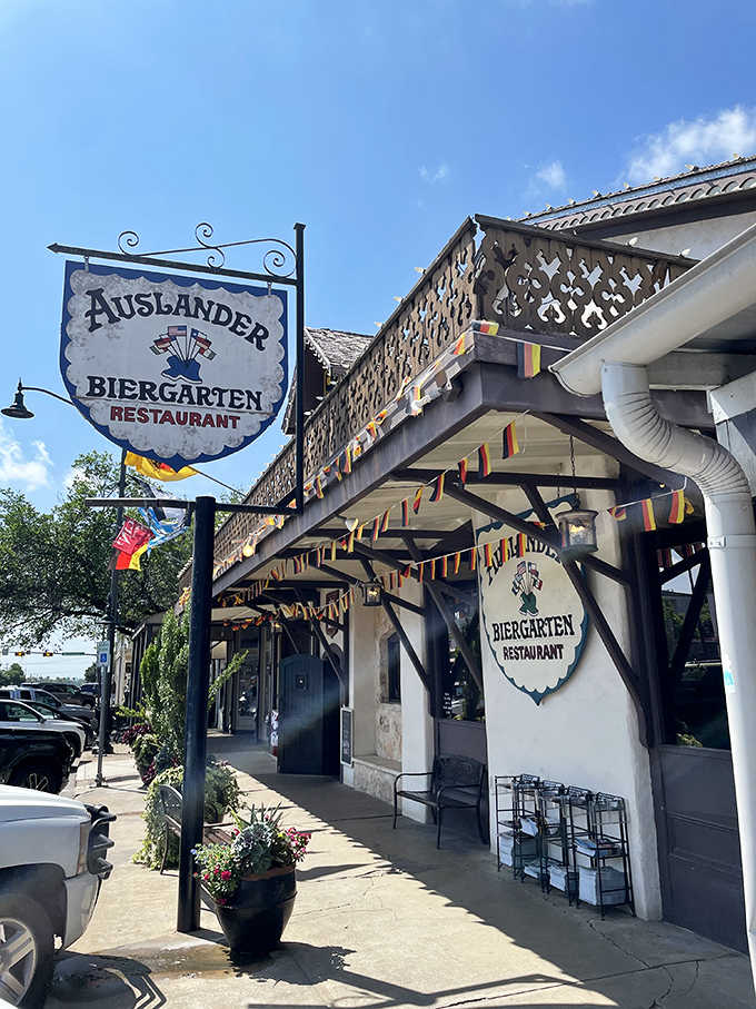 The Auslander's decorative woodwork and hanging sign transport you straight to a Bavarian village, minus the jet lag.