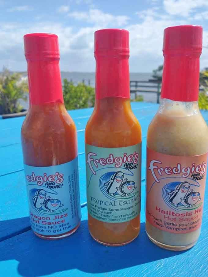 Fredgie's house-made hot sauces add personalized heat, because sometimes store-bought just won't cut it for serious flavor enthusiasts.